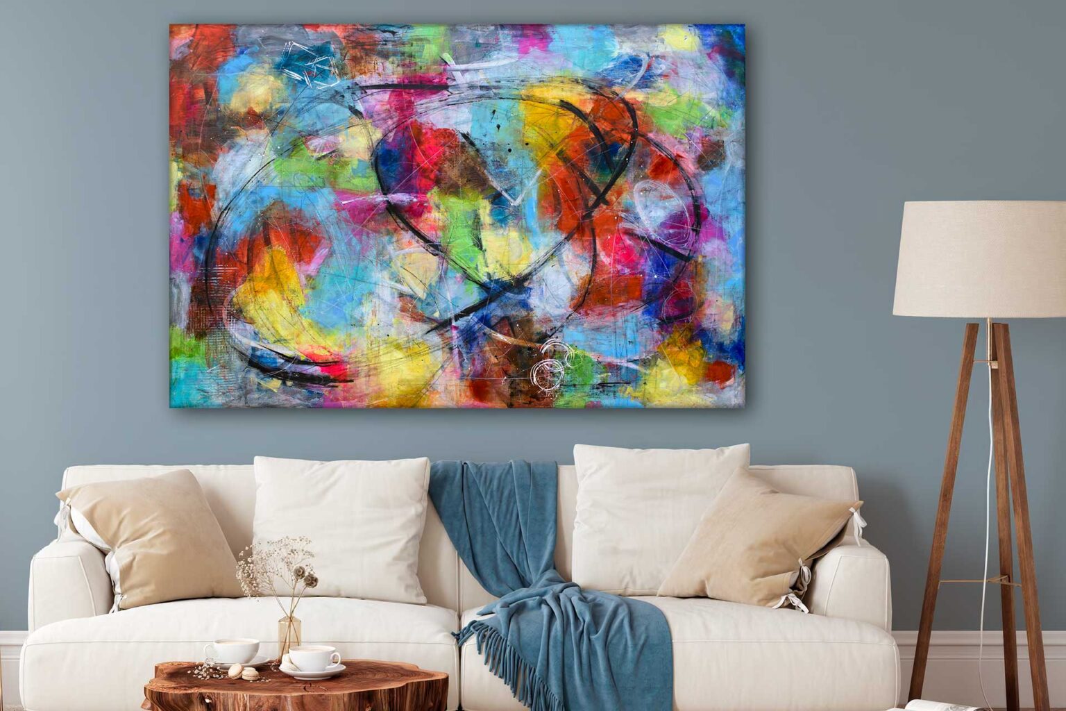 Unique original abstract art in beautiful modern colors - Contemporary ...